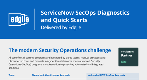 ServiceNow SecOps Diagnostics and Quick Starts - Edgile